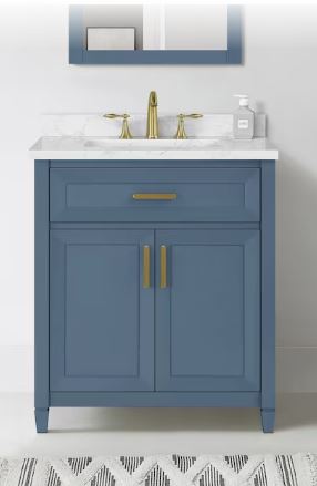 allen + roth Lancashire 30-in Chambray Blue Undermount Single Sink ...