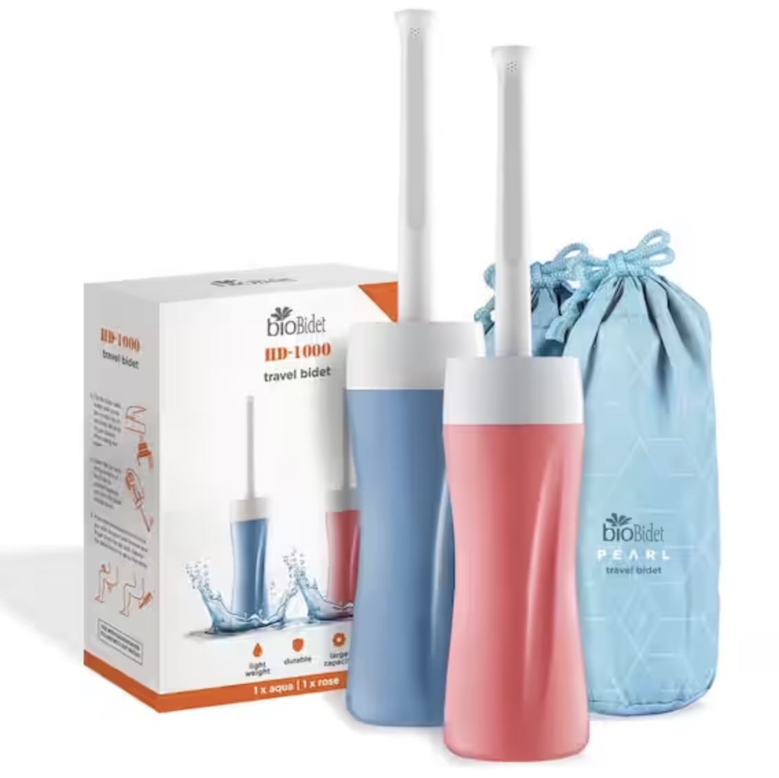 BIO BIDET HD-1000 Portable Handheld Travel Bidet Set in Red and Blue ...