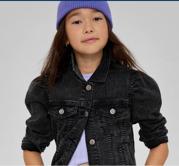 Gap Kids Puff Sleeve Icon Denim Jacket with Washwell ...
