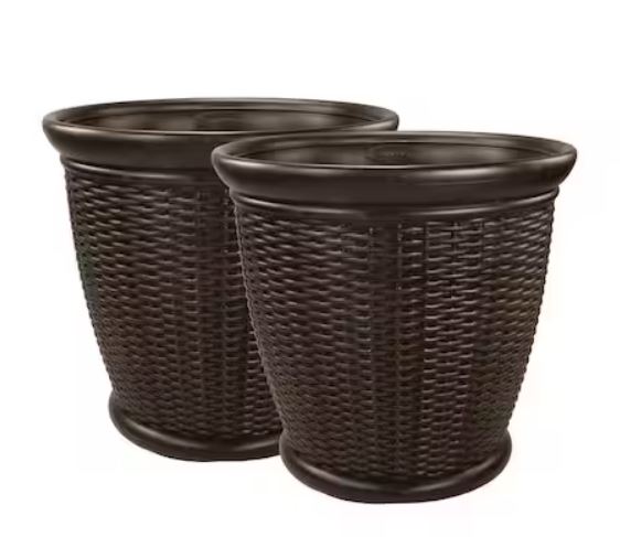 Willow 22 in. Round Java Blow Molded Plastic Planter (2-Pack ...