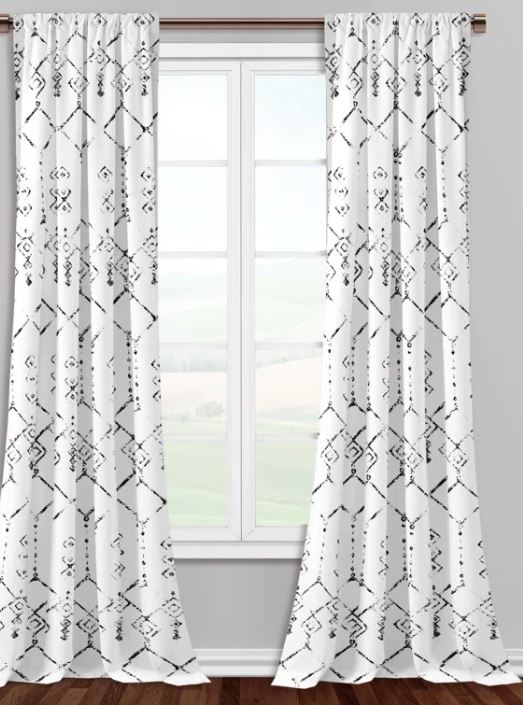 Hagley Geometric Room Darkening Rod Pocket Curtain Panel