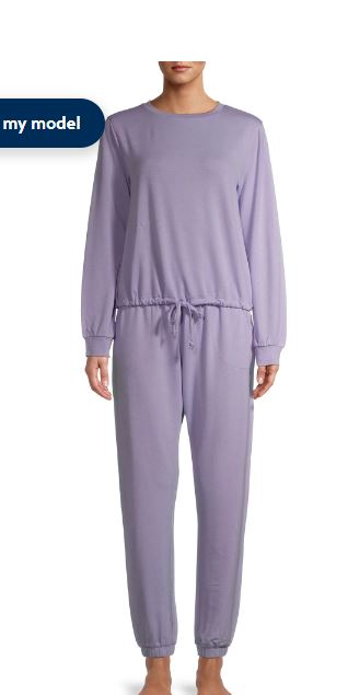 Lissome Women’s and Women’s Plus L/S French Terry 2-Piece PJ Set ...