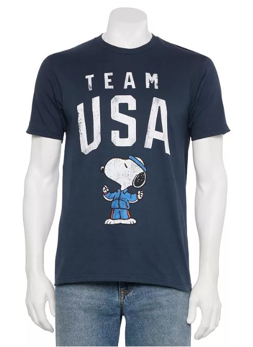 Men’s Peanuts Snoopy Team USA Olympics Graphic Tee - Dealsandcouponsonline