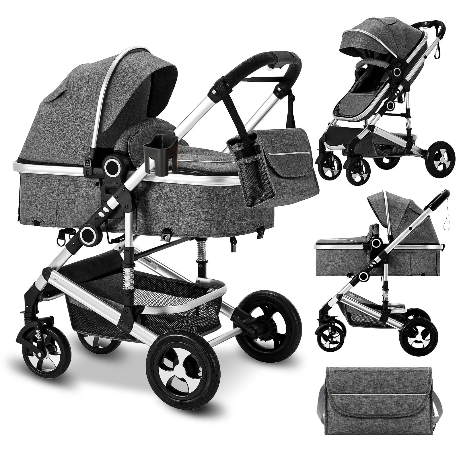 AILEEKISS 2 in 1 Convertible Baby Stroller, Unisex Folding Infant ...