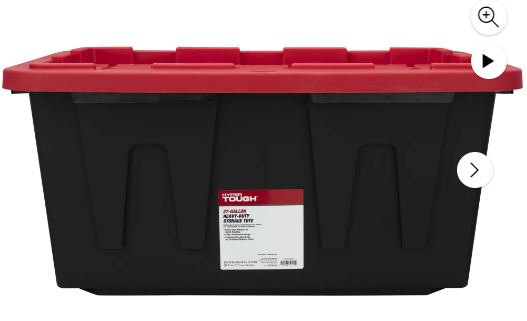 Hyper Tough 27 Gallon Snap Lid Plastic Storage Bin Container, Black ...