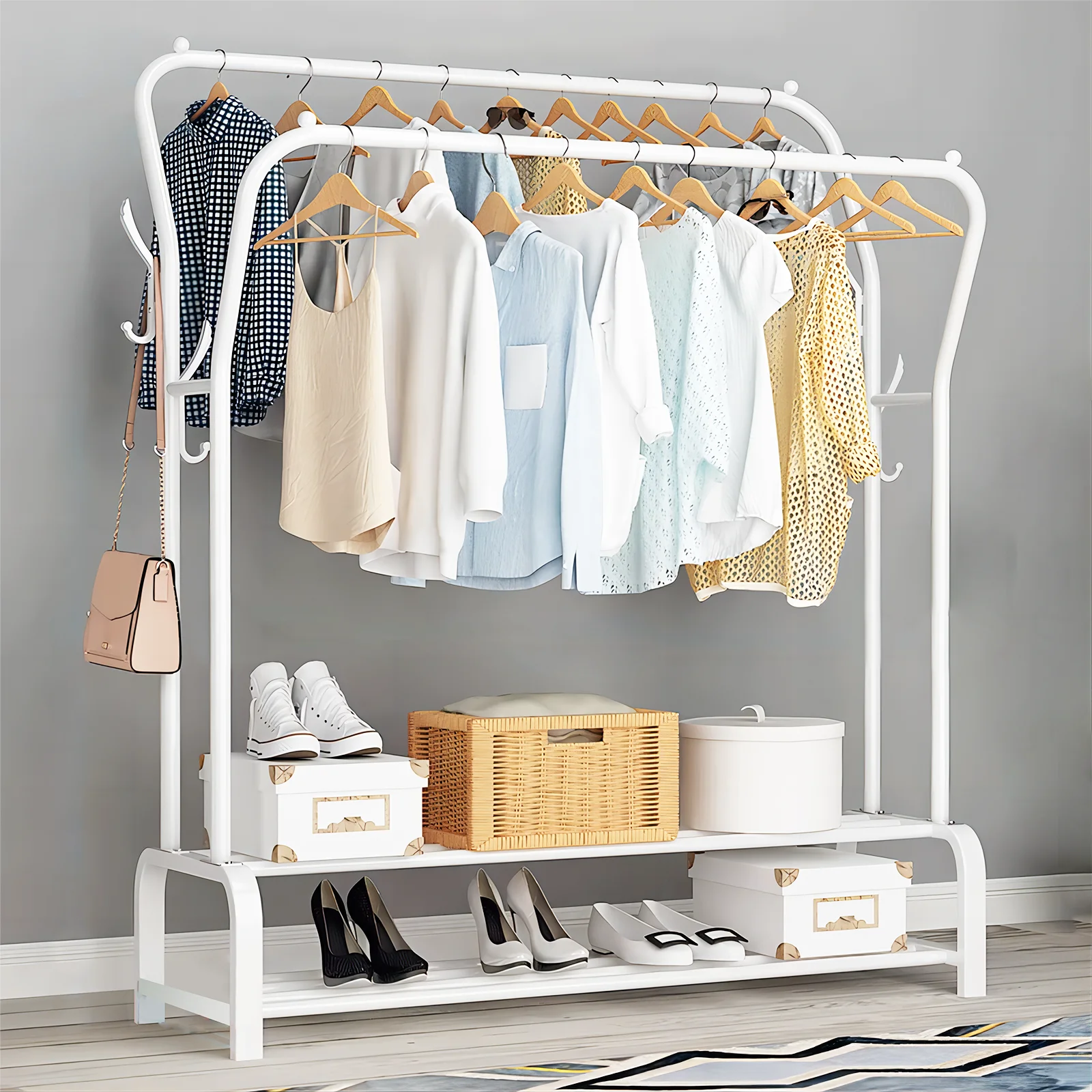 BAOKALER Metal Clothes Rack Garment Rack for Hanging Clothes, Clothing ...