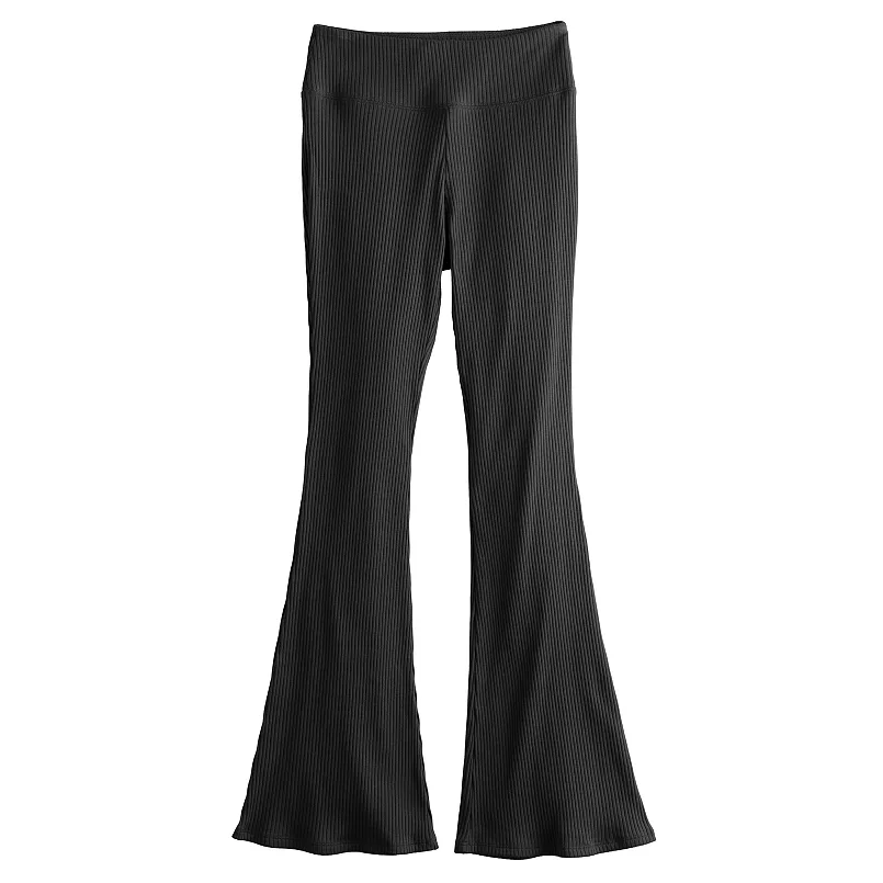 Girls 6-20 SO® High Rise Ribbed Flare Leggings in Regular and Plus ...