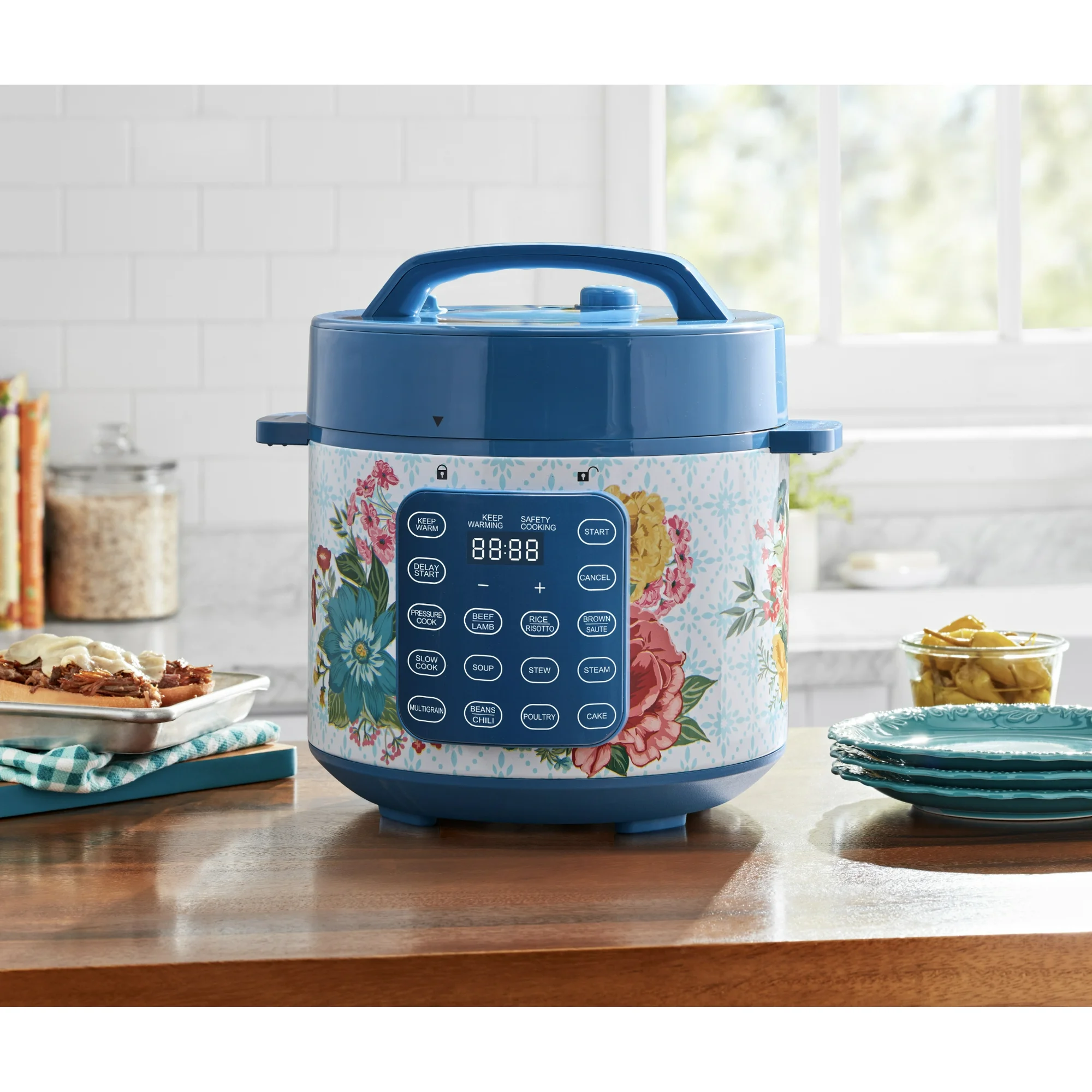 The Pioneer Woman Fancy Flourish 6-Quart Pressure Cooker with Touch ...